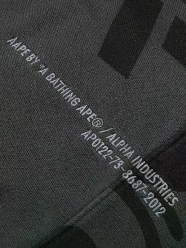 AAPE BY *A BATHING APE X Alpha Industries Moonface Logo-print Sweatshirt - Black