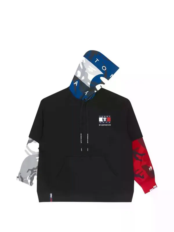 AAPE BY *A BATHING APE X Tommy Camo-panels Drawstring Hoodie - Black