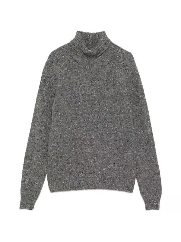 Bruno Manetti Speckled Roll-neck Sweater - Grey