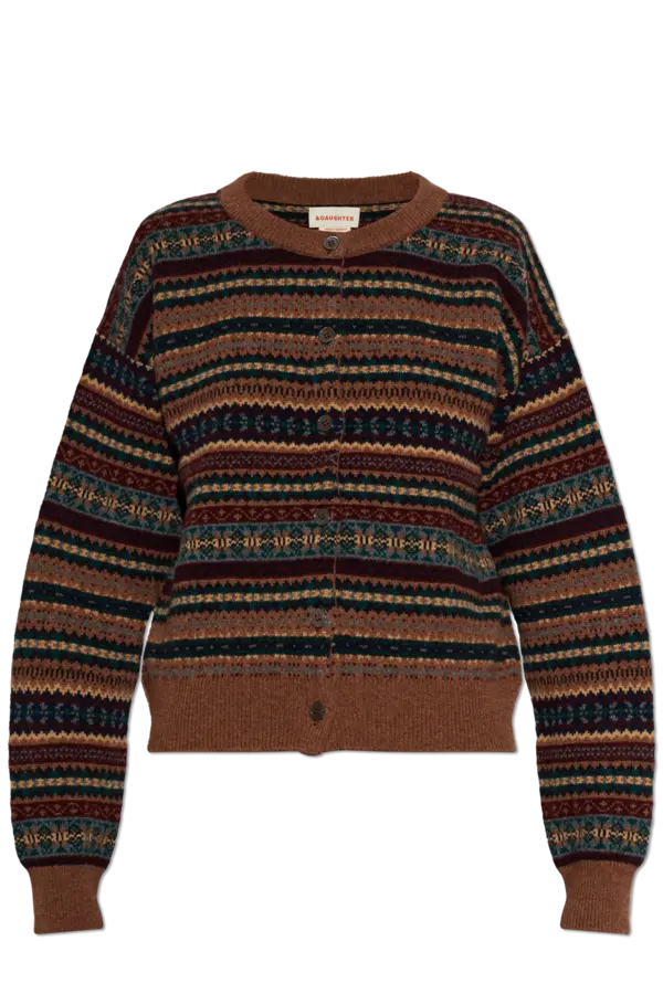 &daughter Ada Fairisle’ Wool Cardigan - Brown