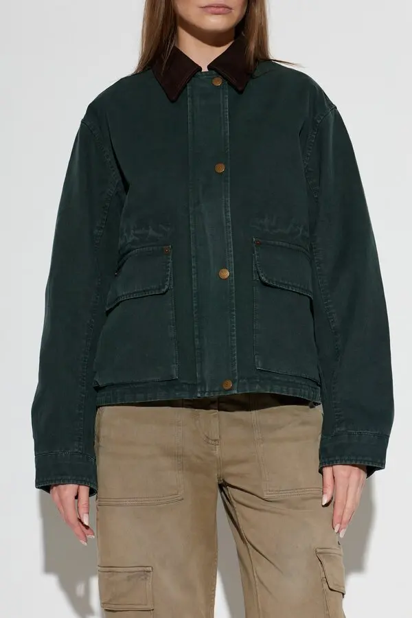 Acne Studios Denim Jacket With Suede Collar