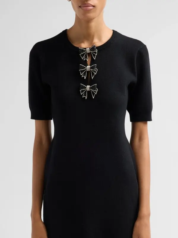 Generation Love Tosca Embellished Bow Crewneck Mini Dress