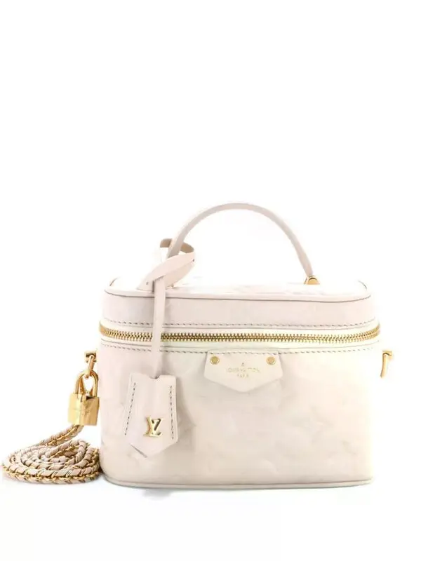 LOUIS VUITTON Vanity Handbag Monogram Embossed Lambskin Pm Satchel