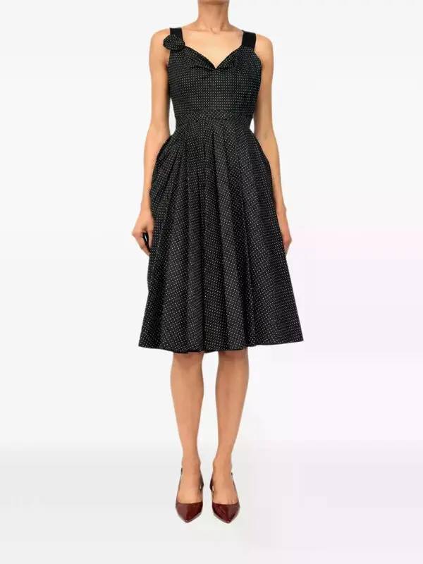 Prada Polka Dot Slip Midi Dress - Black