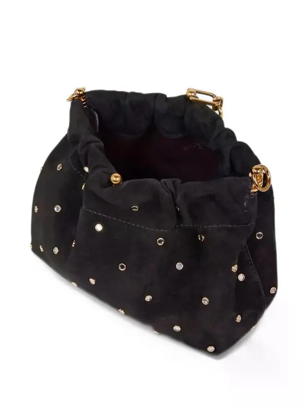 Etro Small Vela Blossom Bag In Suede With Jewel Studs