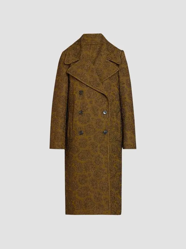 Dries Van Noten Riani Metallic Jacquard Coat