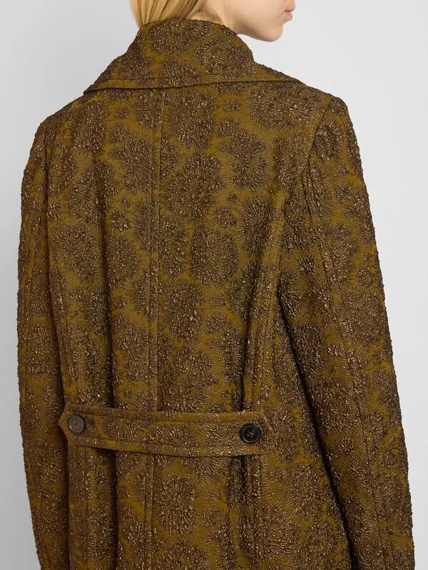 Dries Van Noten Riani Metallic Jacquard Coat
