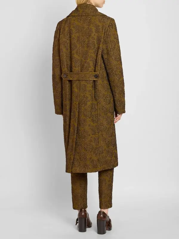 Dries Van Noten Riani Metallic Jacquard Coat