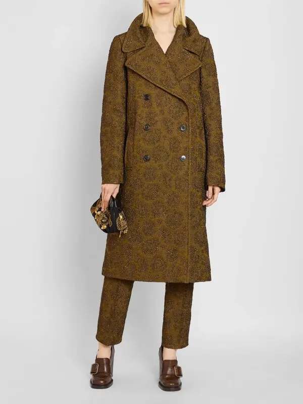 Dries Van Noten Riani Metallic Jacquard Coat