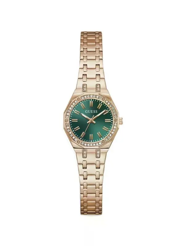 Guess Rose-gold Tone Analog Watch 25mm - Green
