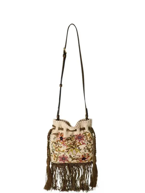 Valentino Garavani Vlogo-plaque Embroidered Bucket Bag
