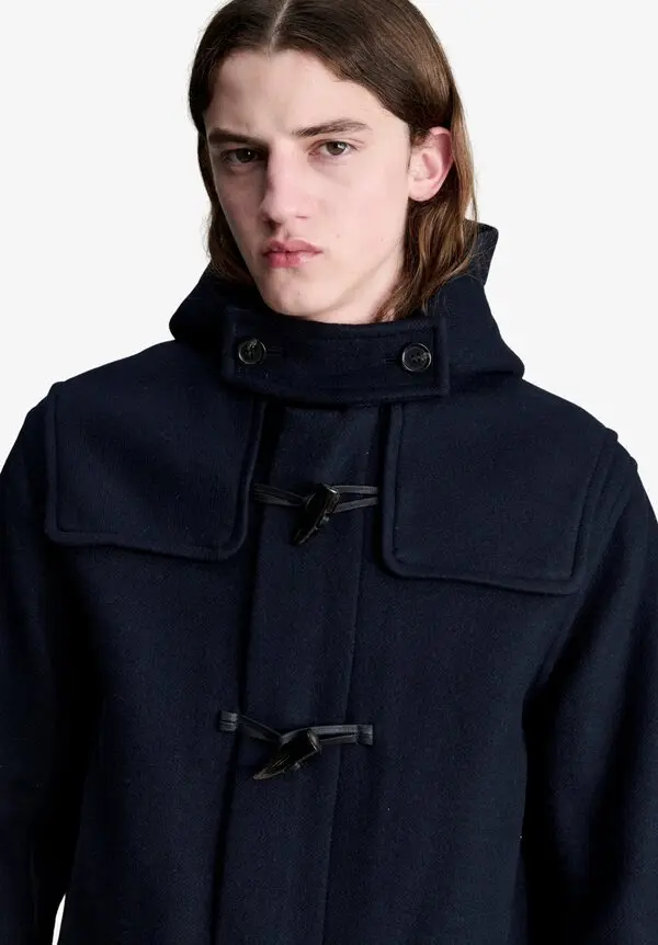 A.p.c. Luis Duffle Coat Recycled Wool Duffle Coat - Navy Blue