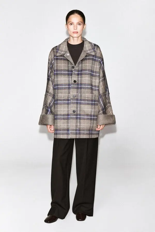 Cos Reversible Checked Double-faced Wool-blend Coat