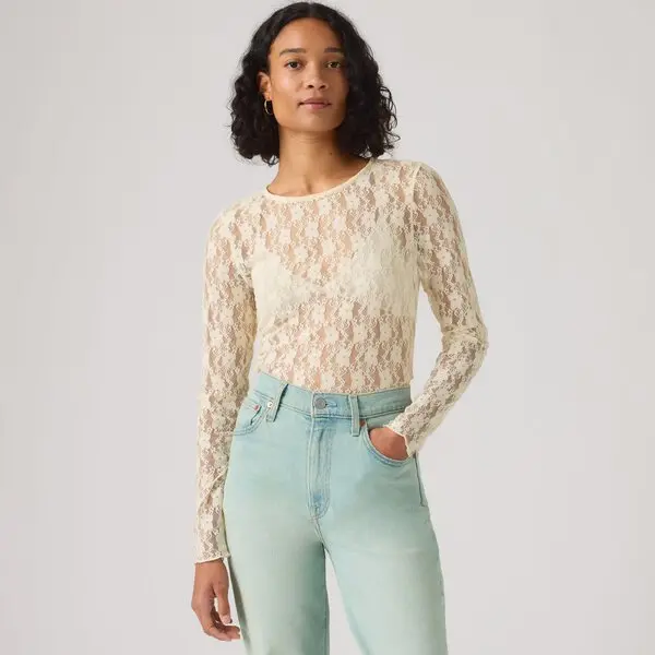 LEVI'S Seraphina Lace Long-sleeve Top