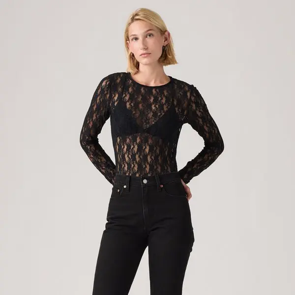 LEVI'S Seraphina Lace Long-sleeve Top