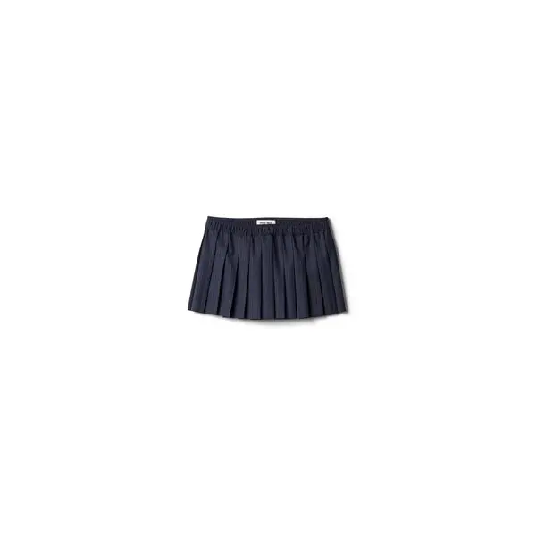 Miu Miu Pleated Pinstriped Wool Miniskirt
