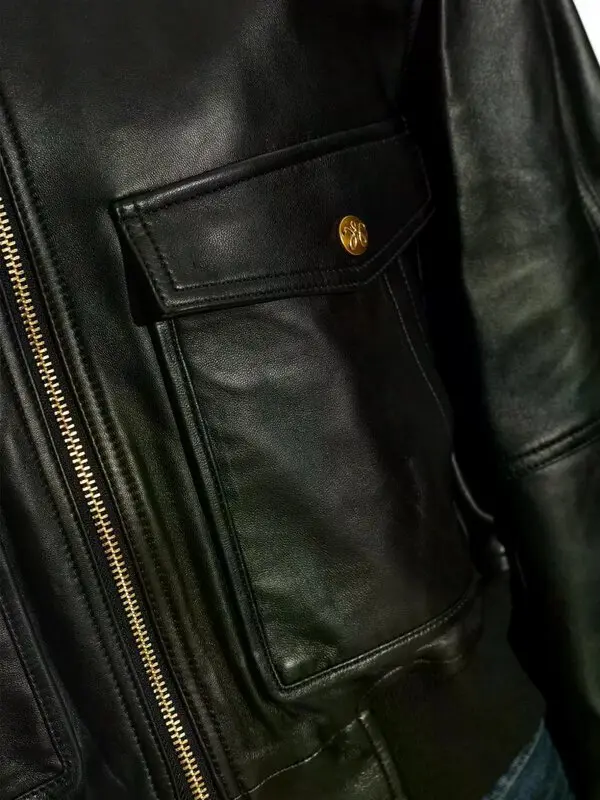 WILLY CHAVARRIA Button-flap Leather Jacket