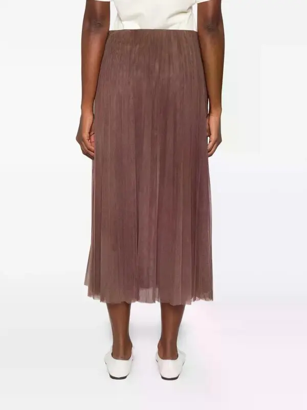 BETTY BARCLAY Pleated Mesh Midi Skirt