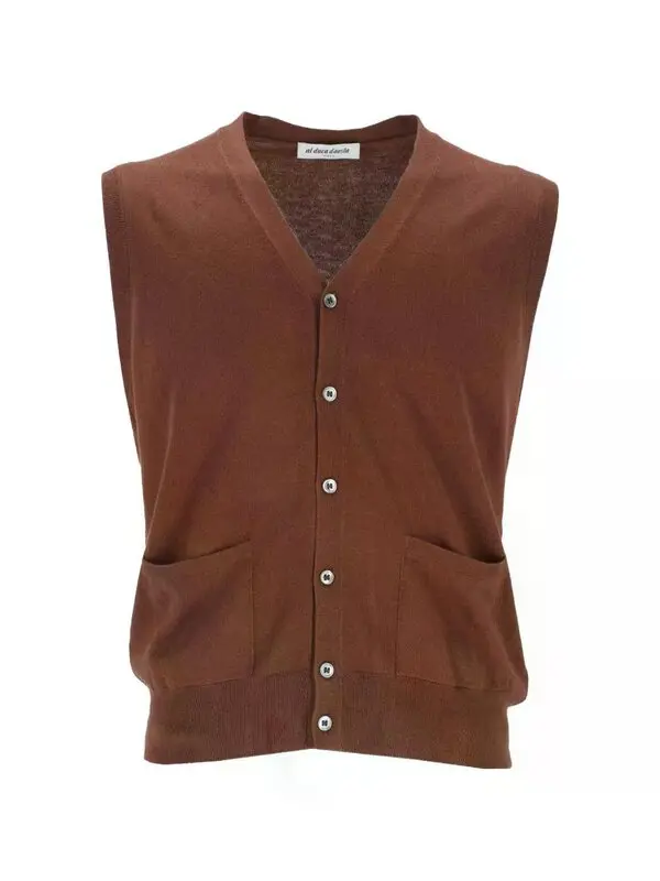 Al Duca D'aosta Button-up V-neck Knitted Vest - Brown