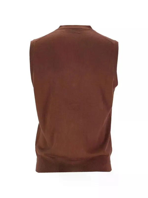 Al Duca D'aosta Button-up V-neck Knitted Vest - Brown