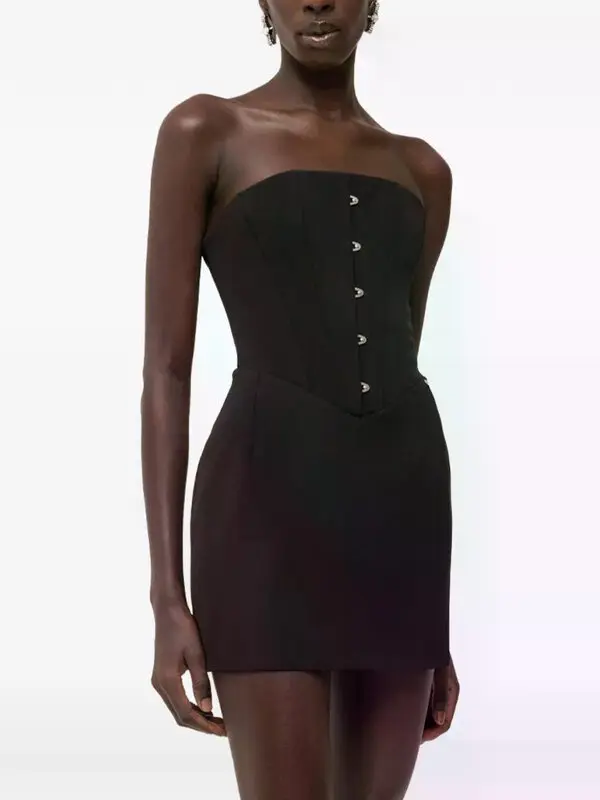 NISSA Structured Corset Mini Dress - Black