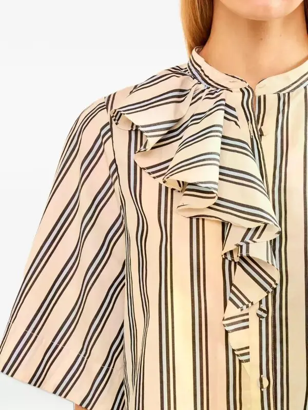 Ulla Johnson Perrine Ruffled Striped Shirt