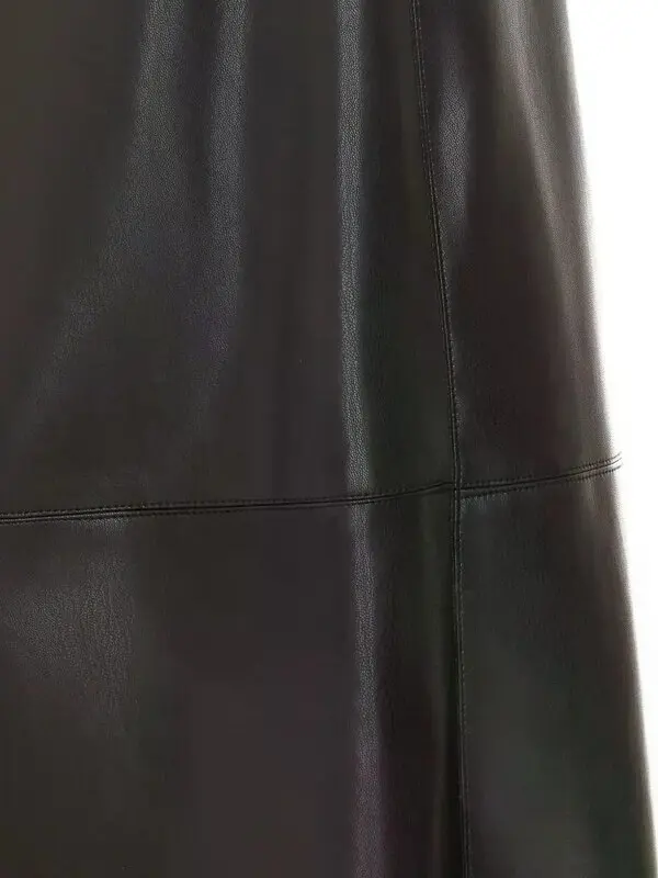 RUE DU BAC Faux-leather Midi Skirt