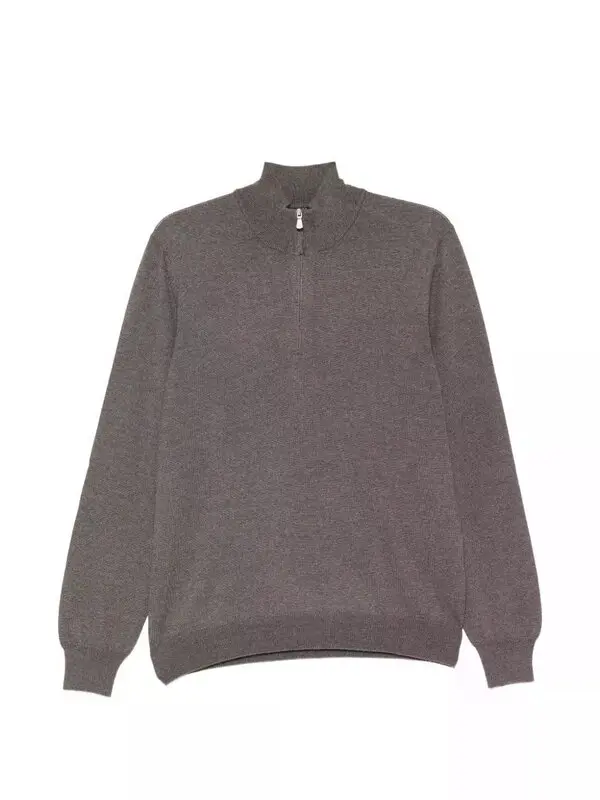 BARBA NAPOLI Quarter-zip Sweater - Brown