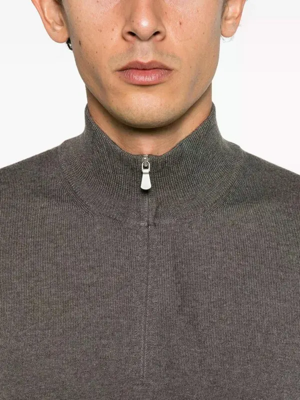 BARBA NAPOLI Quarter-zip Sweater - Brown