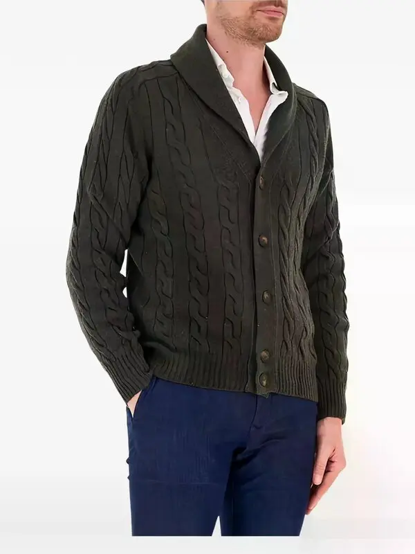 GRAN SASSO Cable-knit Shawl-collar Cardigan