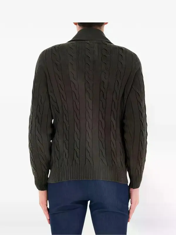 GRAN SASSO Cable-knit Shawl-collar Cardigan