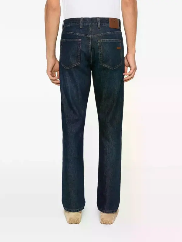 Zegna Logo-patch Straight-leg Jeans
