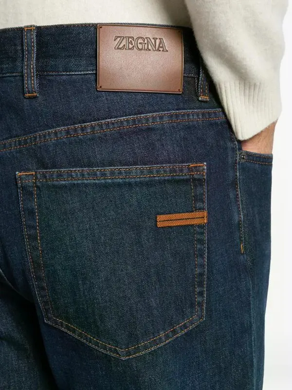 Zegna Logo-patch Straight-leg Jeans
