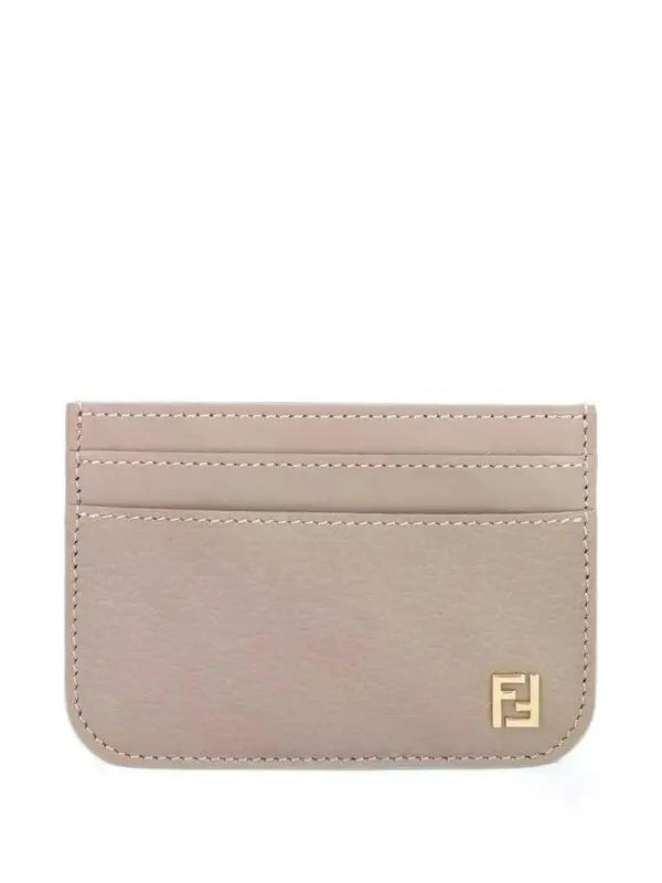 Fendi Ff Dove-gray Leather Card Case