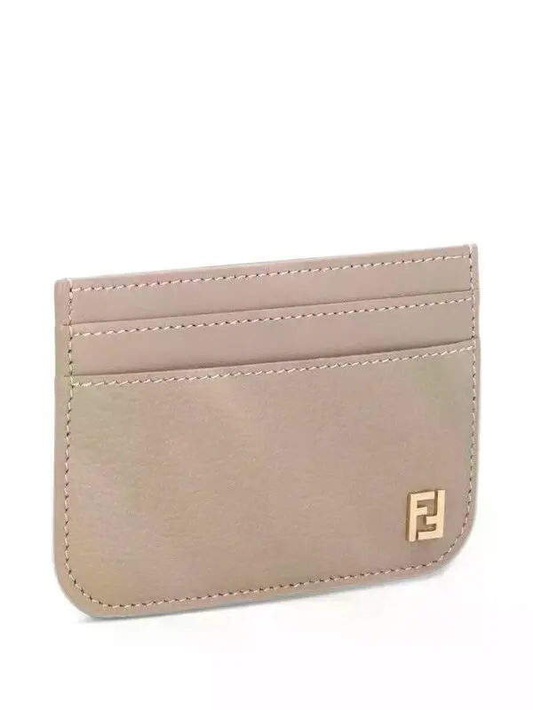 Fendi Ff Dove-gray Leather Card Case