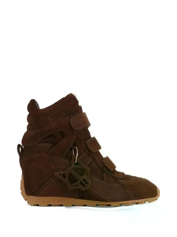 NAKED WOLFE Element Croc-effect Touch-strap Sneakers - Brown