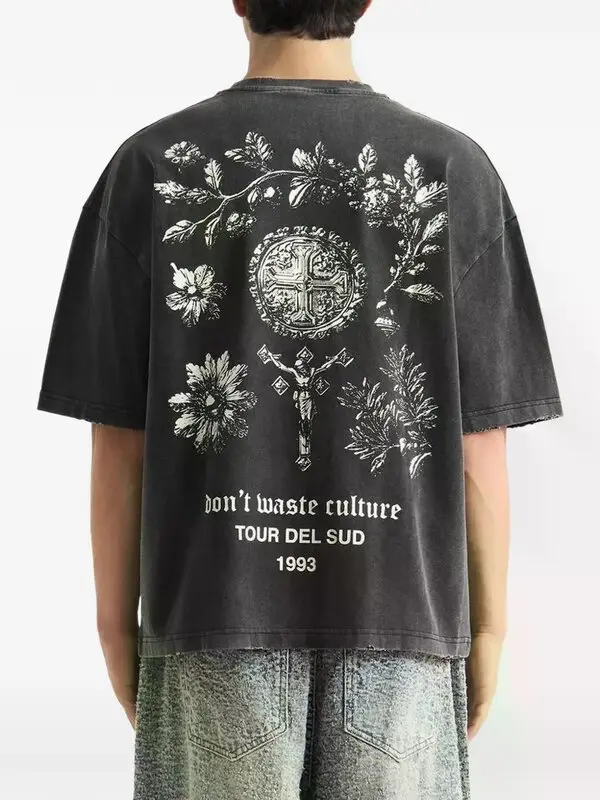 DON'T WASTE CULTURE Graphic-print Crew-neck T-shirt