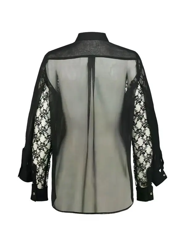 Comme Des Garçons Lace-panel Sheer Shirt