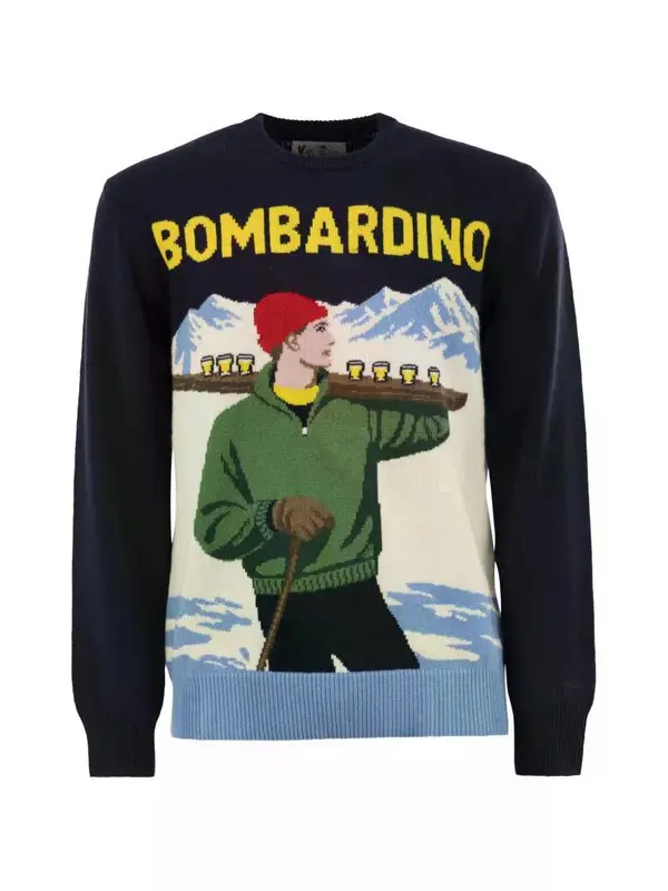 MC2 SAINT BARTH Heron Crewneck Knit Sweater - Blue