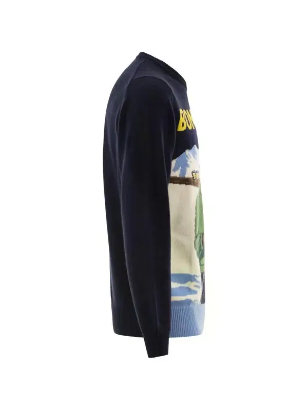 MC2 SAINT BARTH Heron Crewneck Knit Sweater - Blue