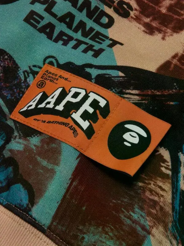 AAPE BY *A BATHING APE Moonface Graffiti-print Sweatshirt