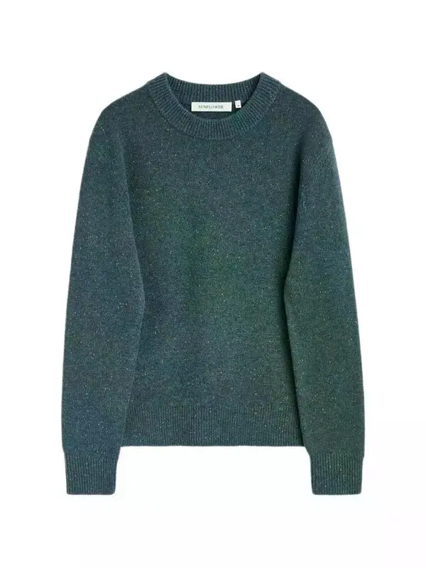SUNFLOWER Moon Donegal Flecked-knit Crew-neck Sweater