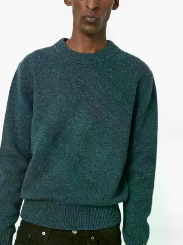 SUNFLOWER Moon Donegal Flecked-knit Crew-neck Sweater - Blue