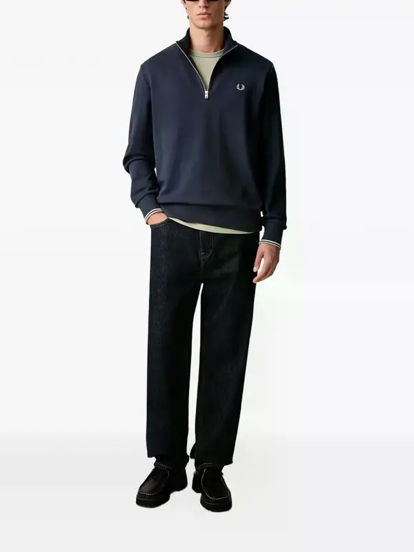 Fred Perry Half-zip Logo-embroidered Sweatshirt