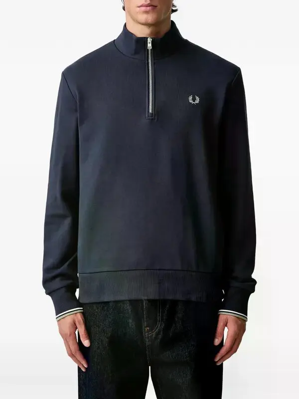 Fred Perry Half-zip Logo-embroidered Sweatshirt