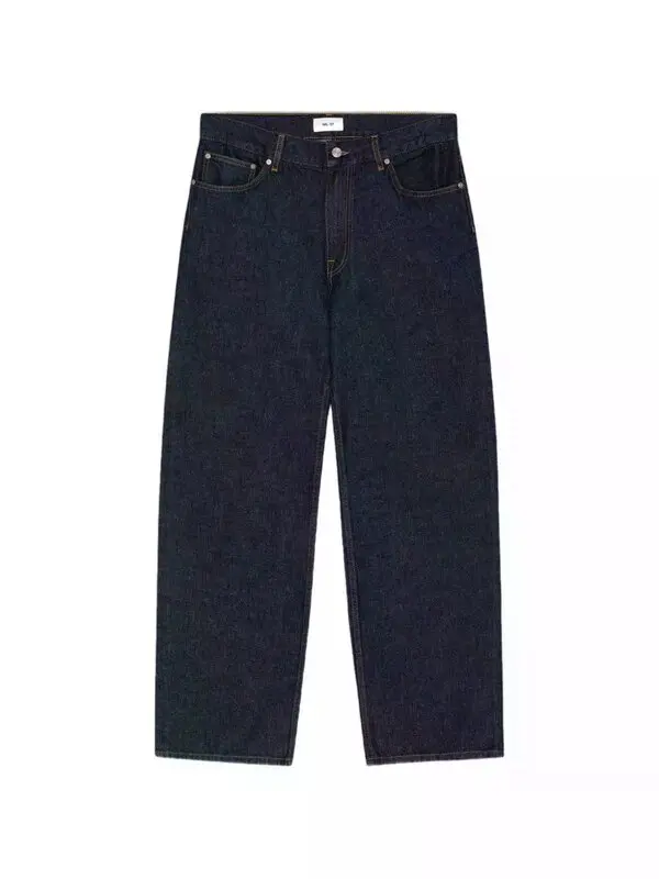 Nn07 Ross Logo-patch Jeans - Blue