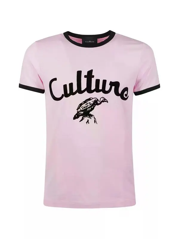 John Richmond Culture Graphic-print Ringer T-shirt - Pink