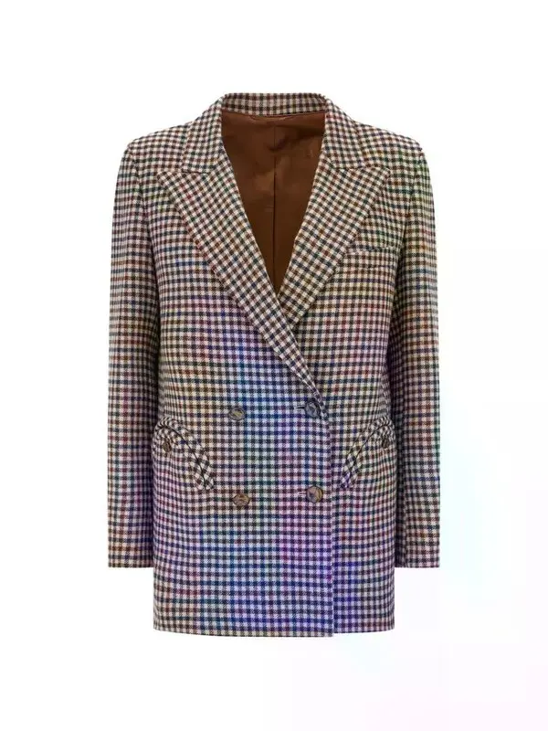 BLAZÉ MILANO Check Double-breasted Blazer - Neutrals