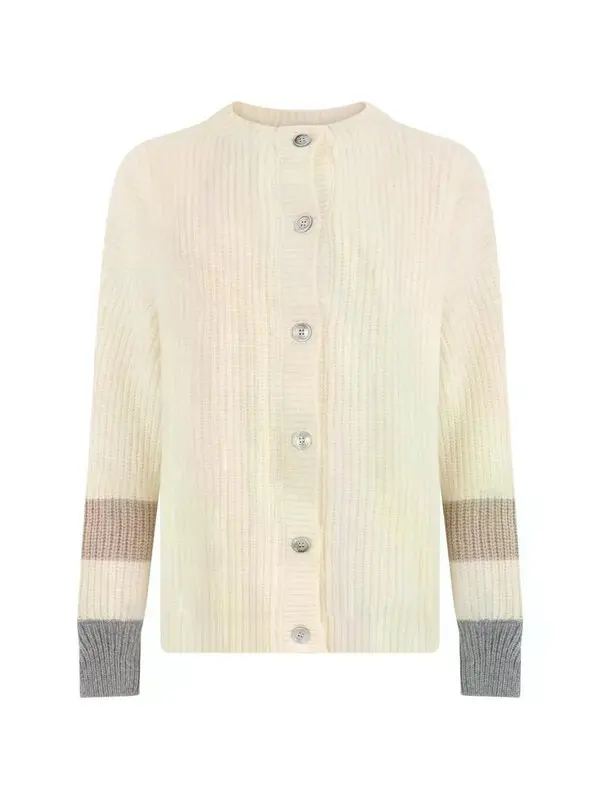 MOORER Alexis-tcl Ribbed Colour-block Cardigan - Neutrals