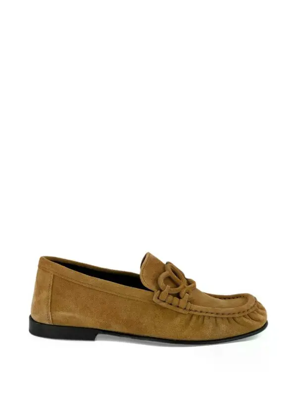Loewe Double L Loafers In Suede Calfskin